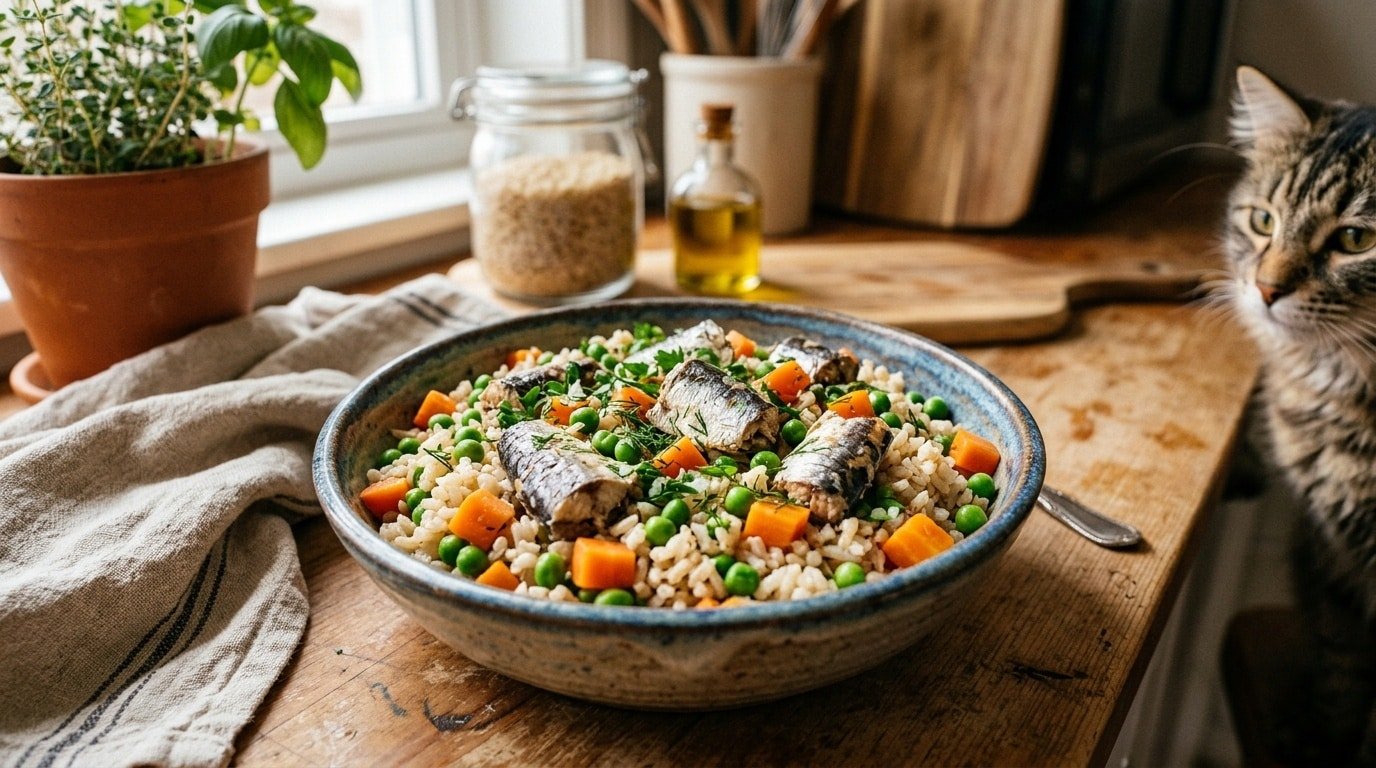 Skin & Coat Support Sardine Oil Cat Food Recipe - Hearts Of Pets
